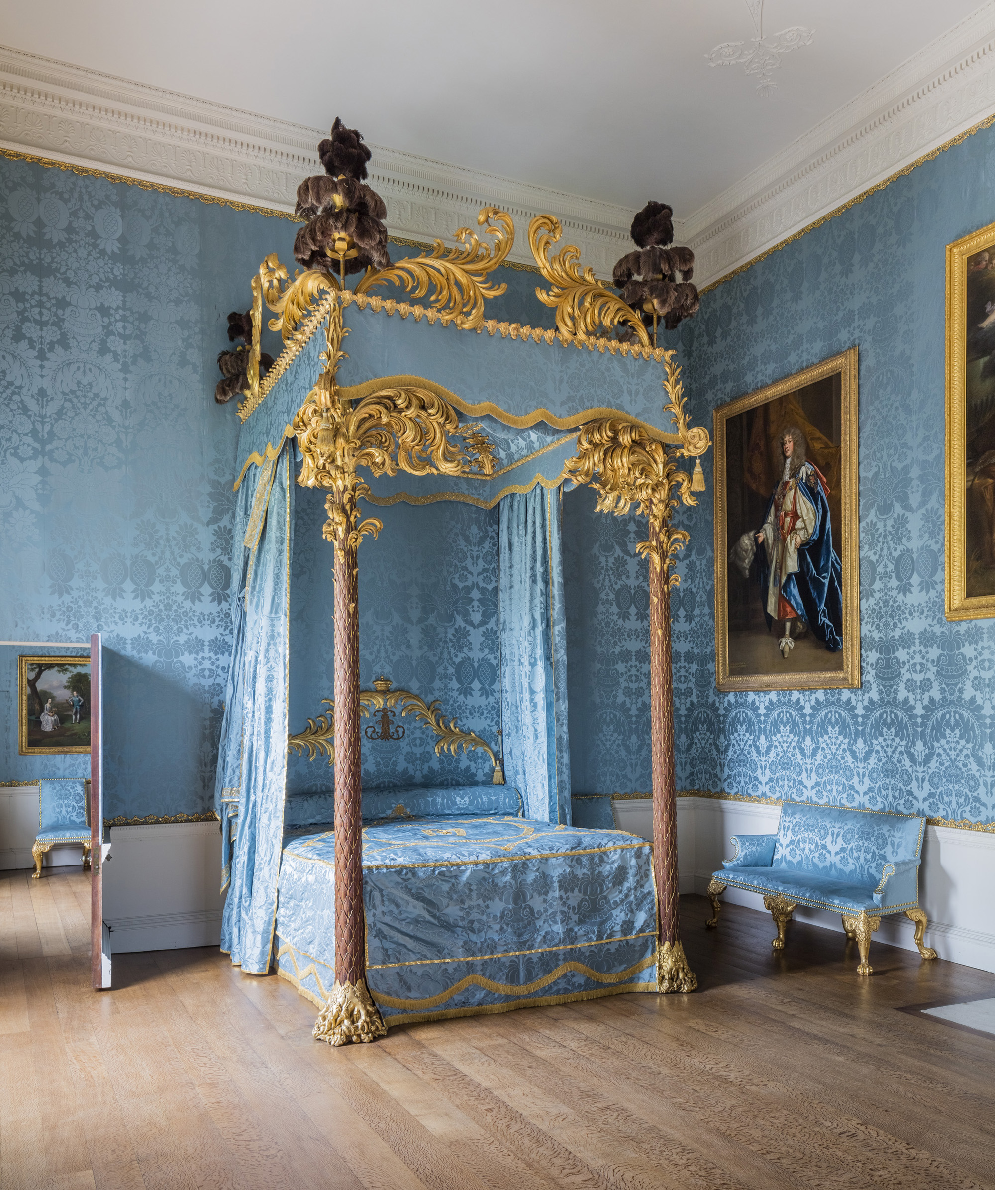 This ornate state bed took 30 years to restore at Kedleston Hall ...