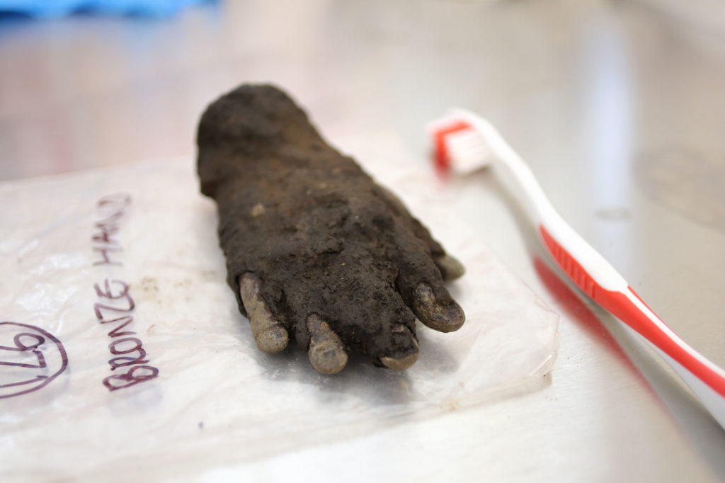 This eerily life-like bronze hand has just been found at Vindolanda ...