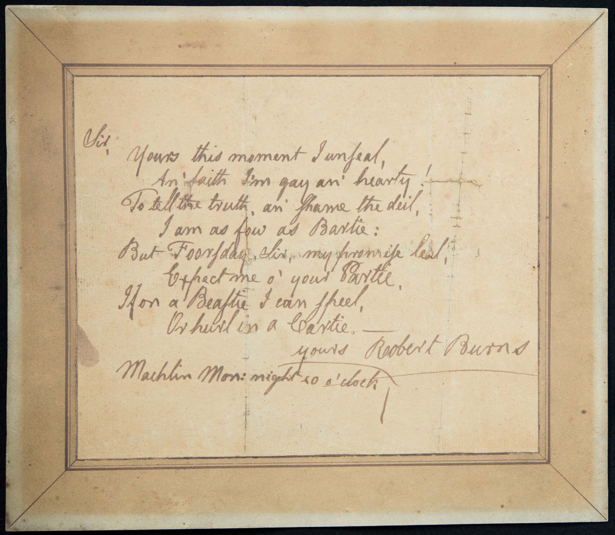 Robert Burns admits to being worse for wear in this poetic party RSVP ...