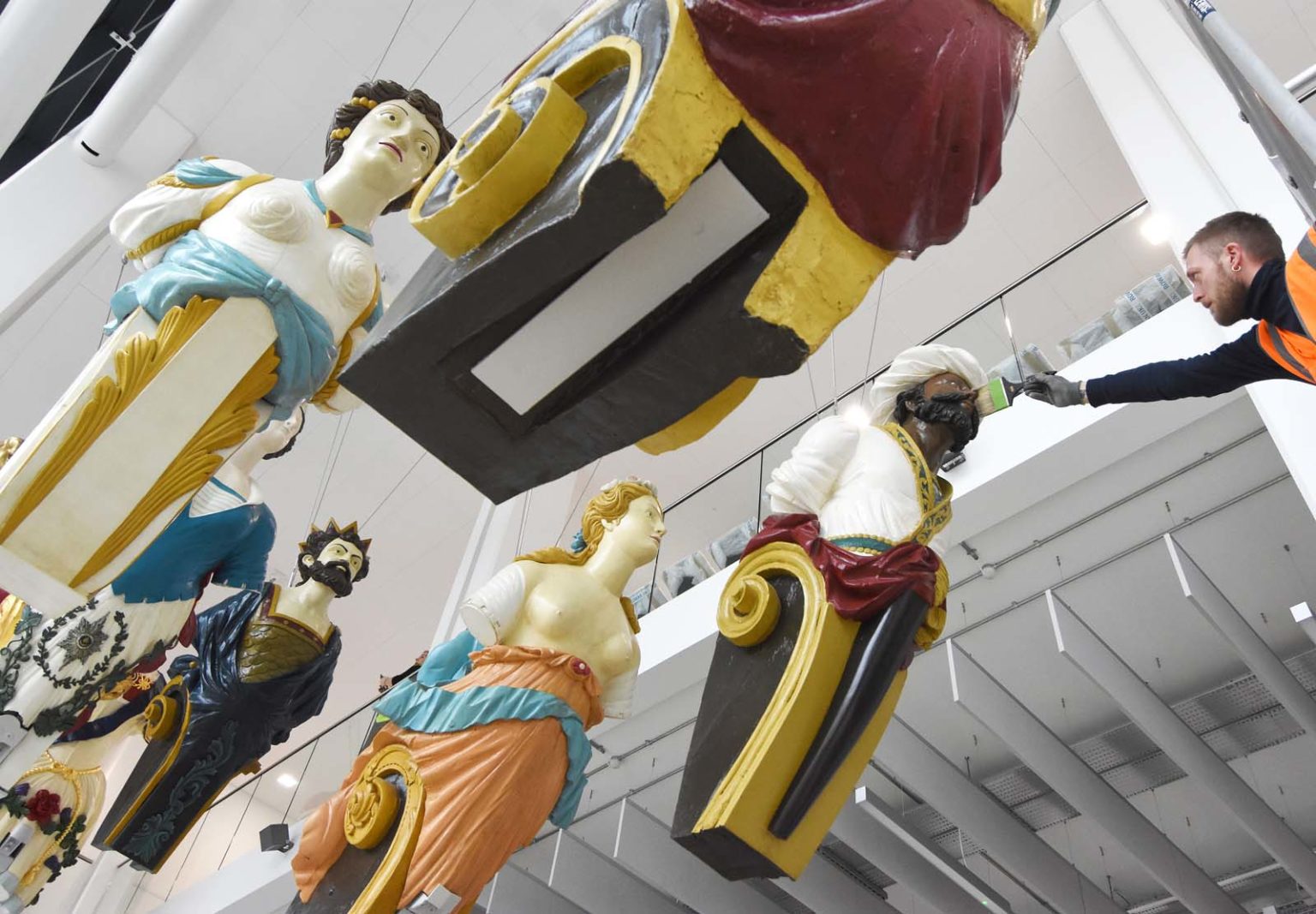Restored ships’ figureheads installed in their new home in Plymouth ...